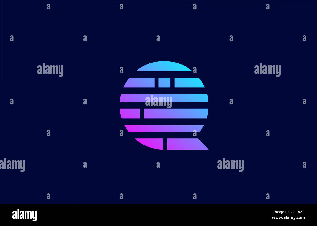 letter Q logo alphabet icon with block line. Creative design for ...