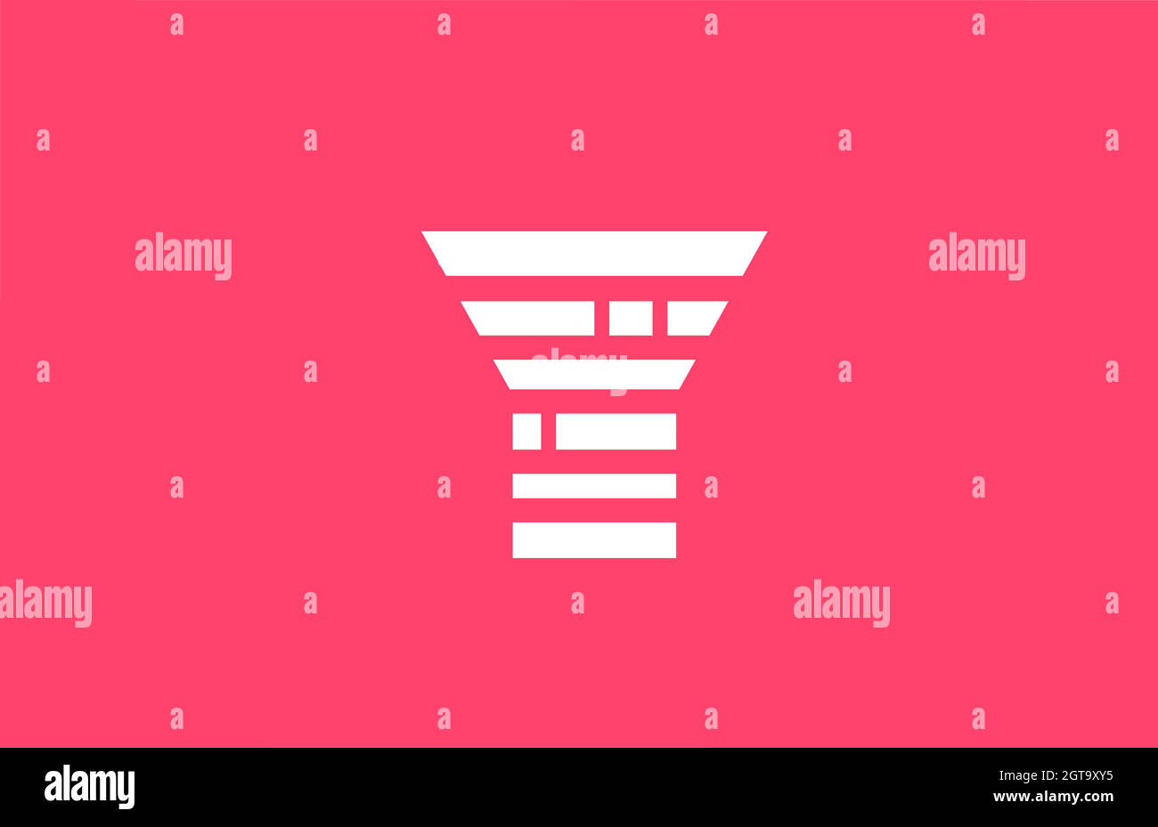 pink letter Y logo alphabet icon with line block. Creative design for ...