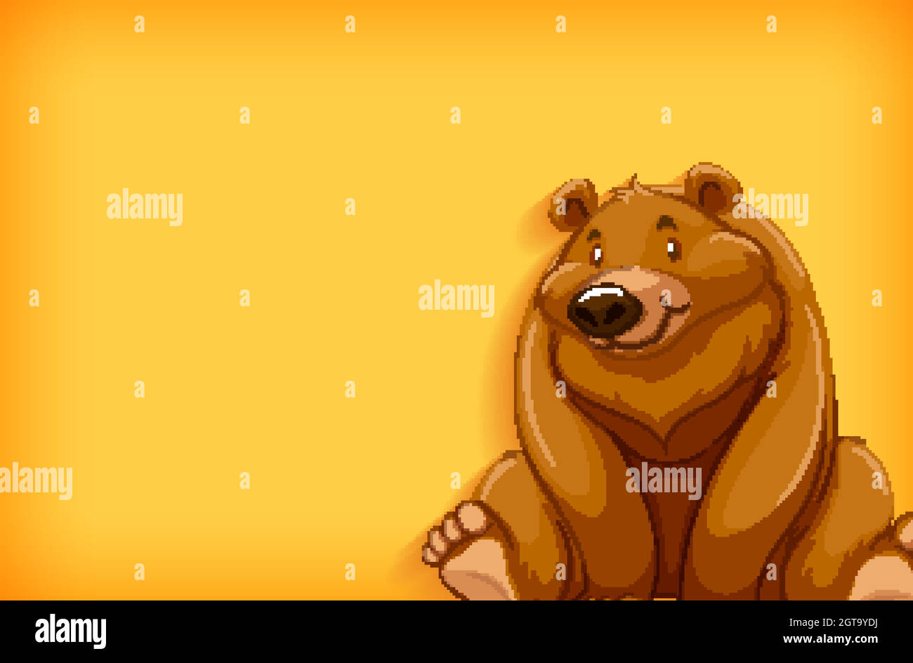 Background template design with plain color and cute bear Stock Vector ...