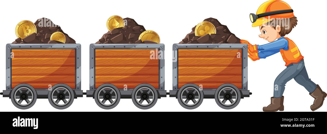 A Mine Worker on White Background Stock Vector Image & Art - Alamy