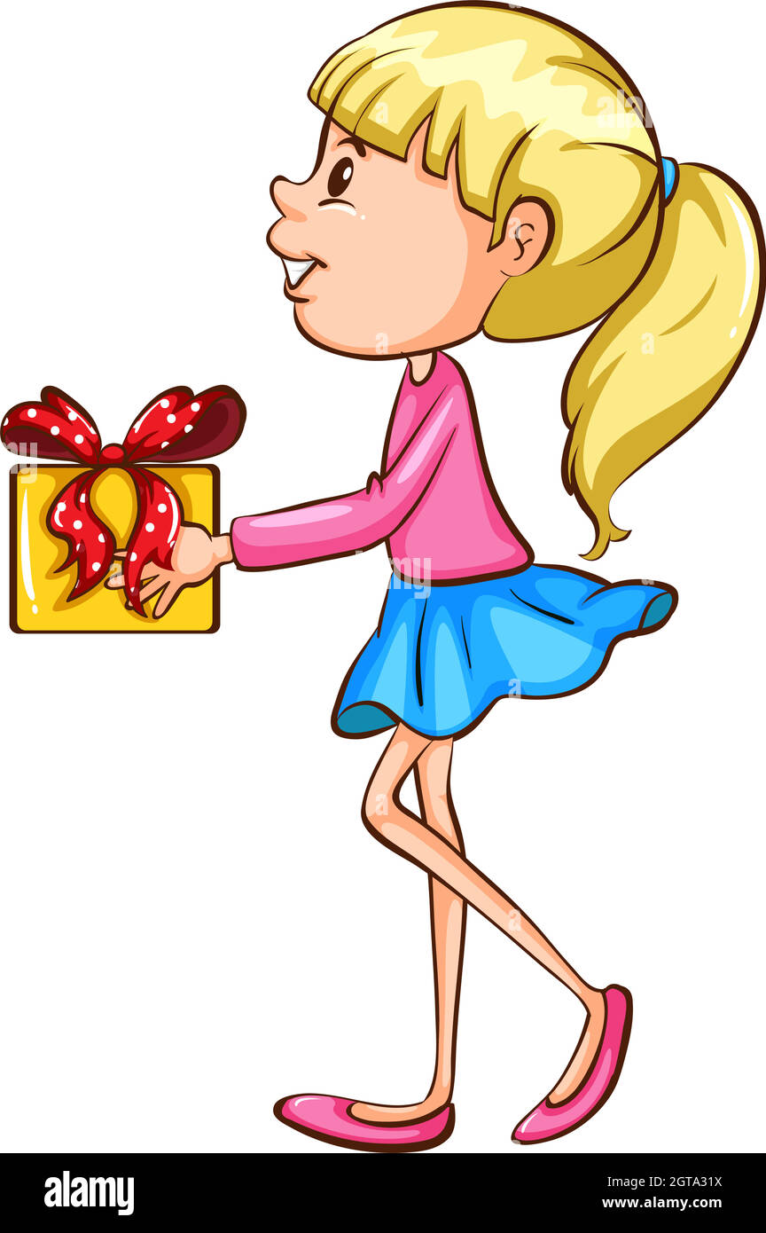 Young girl with presents Stock Vector Images - Alamy