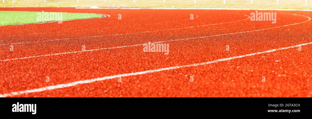 Turn On The Red Racetrack At The Stadium Stock Photo - Alamy