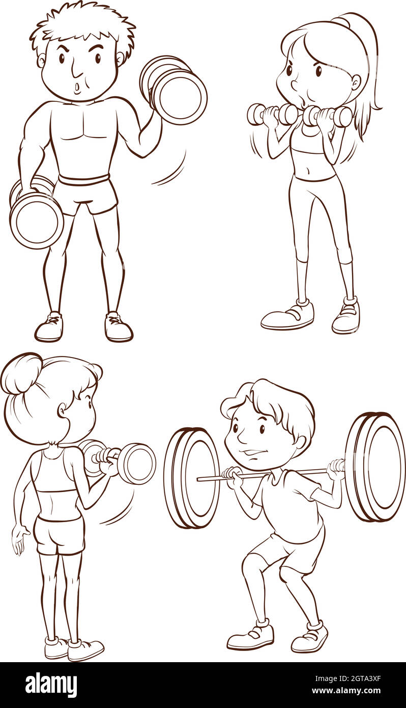 Weight lifting woman in Stock Vector Images - Alamy