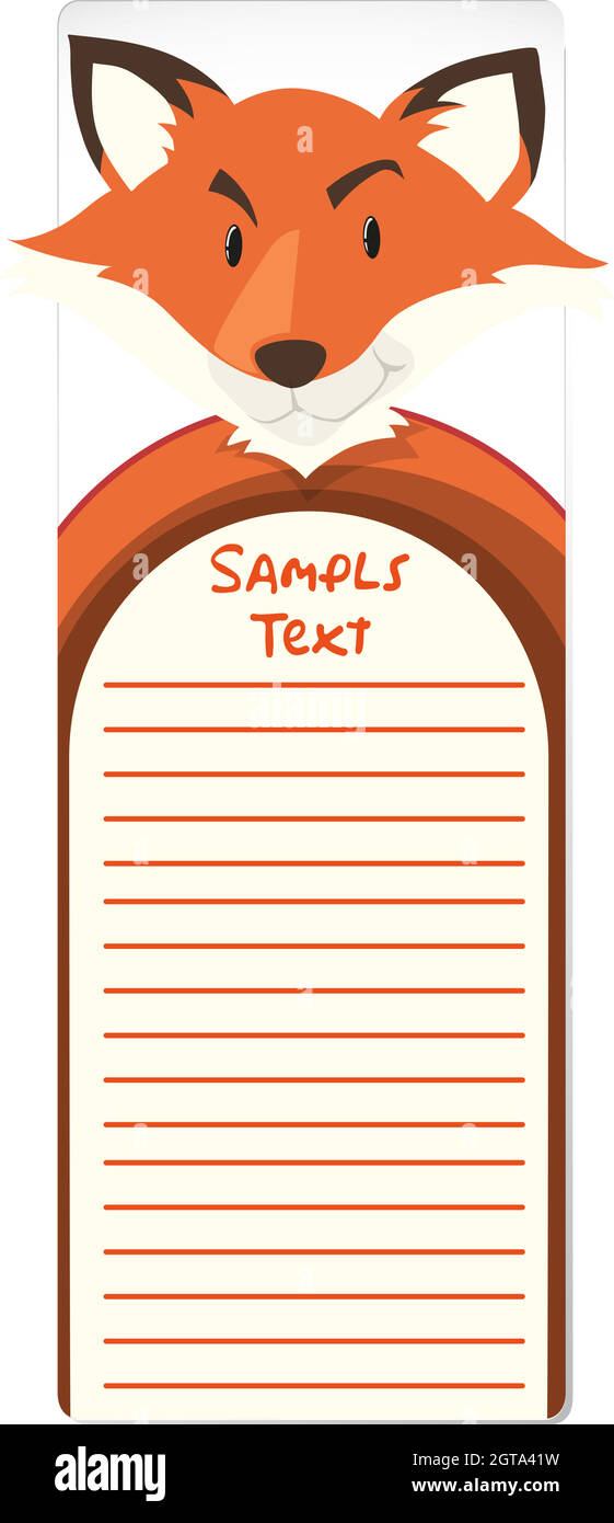 Paper template with fox in background Stock Vector Image & Art - Alamy