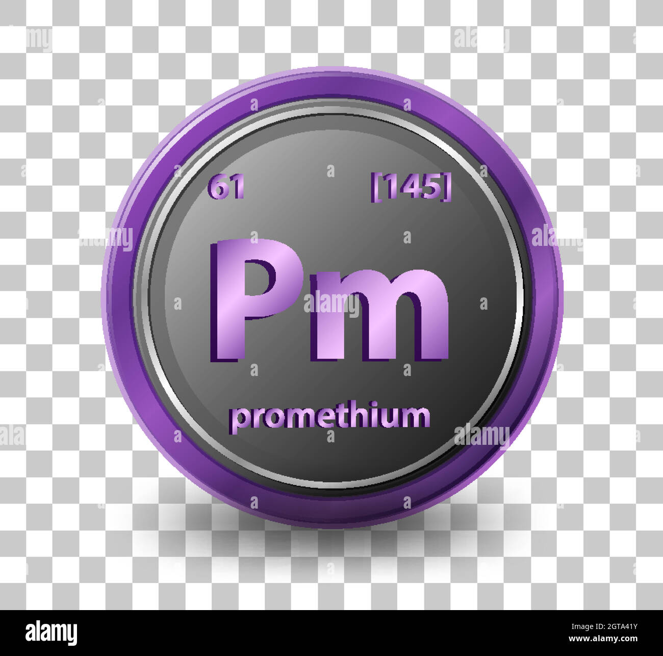 Promethium chemical element. Chemical symbol with atomic number and ...