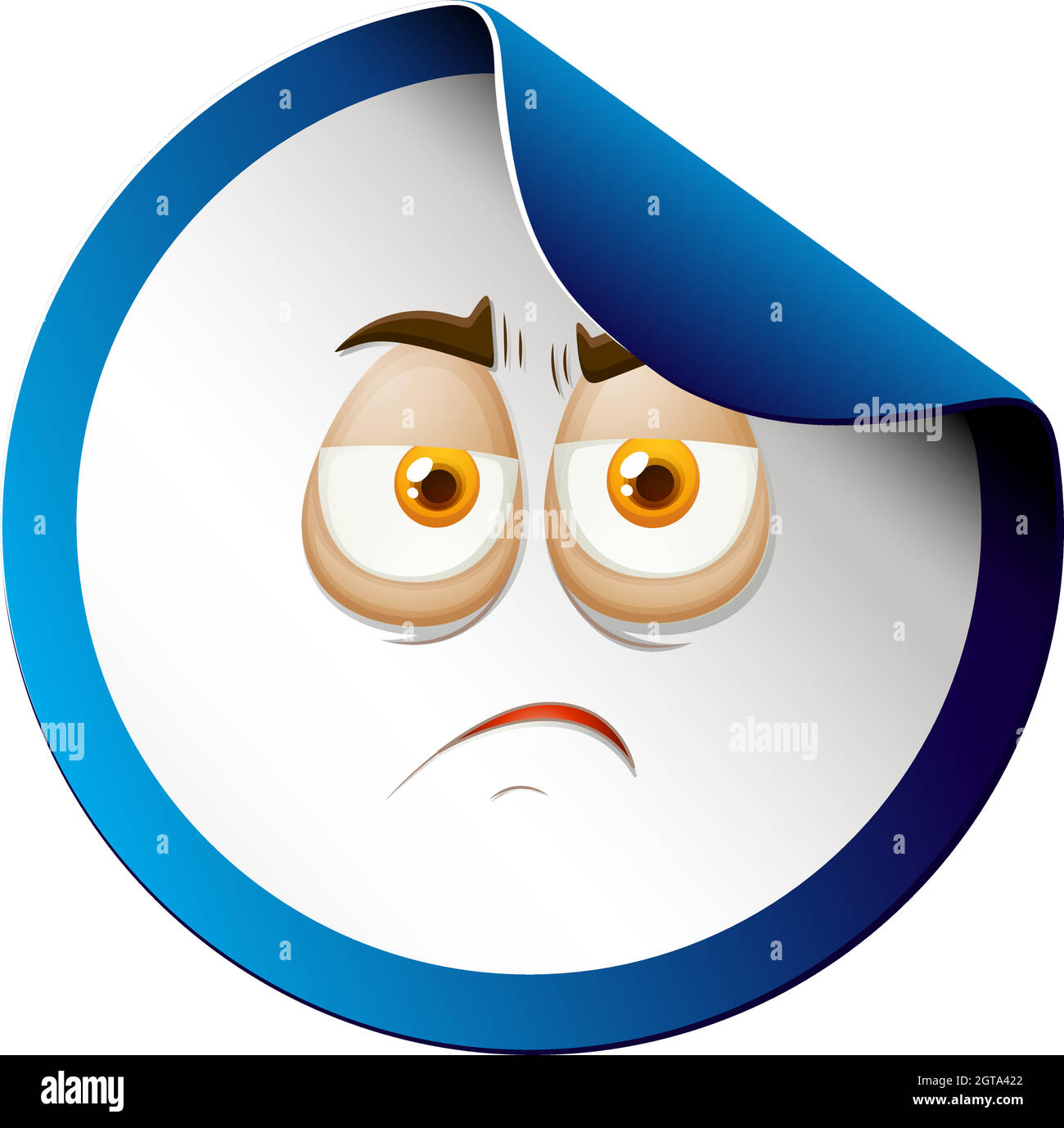 Sad face on sticker Stock Vector Image & Art - Alamy