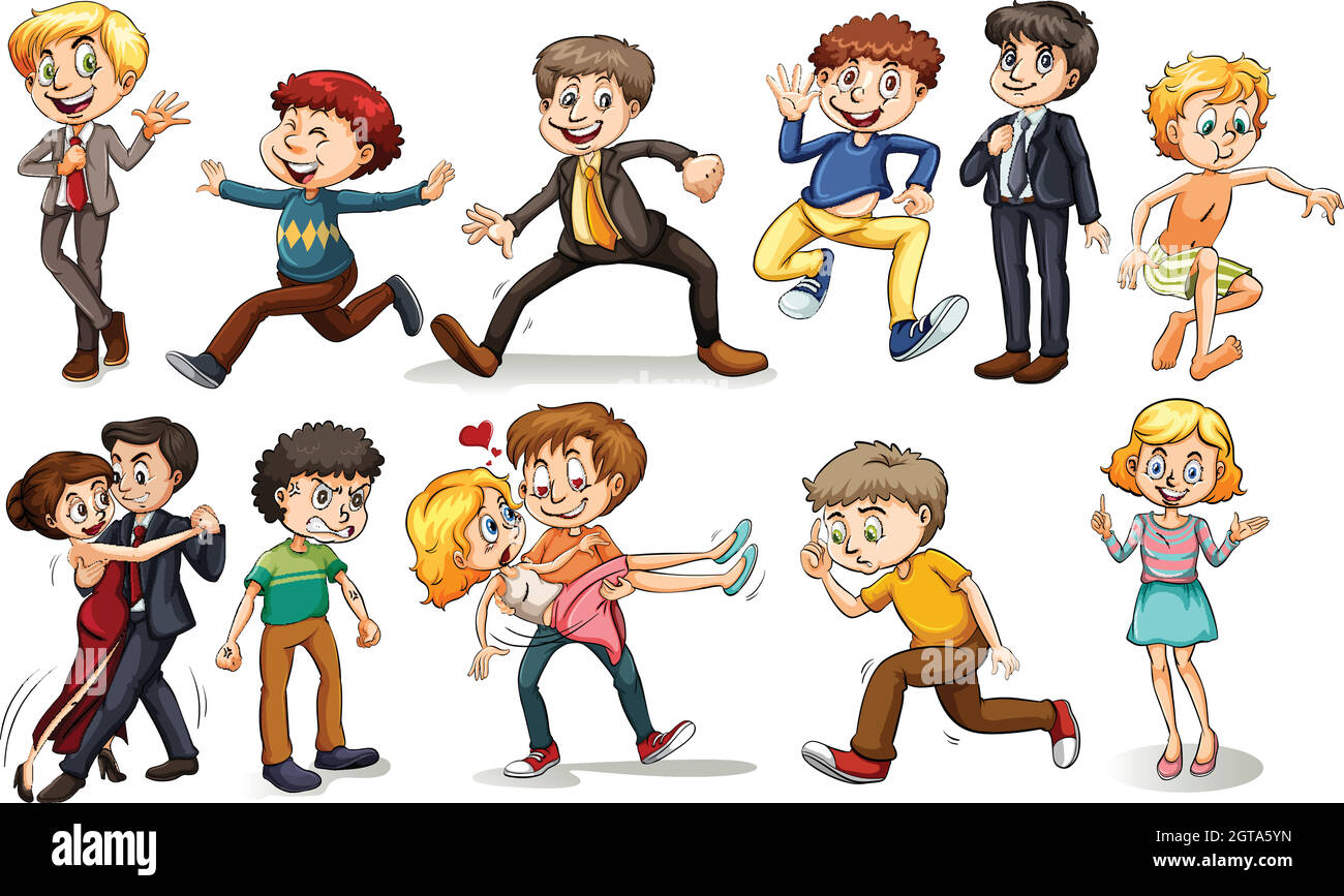 A group of people doing different activities Stock Vector Image & Art ...