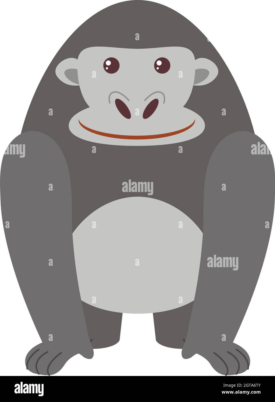 Gray gorilla on white background Stock Vector Image & Art - Alamy