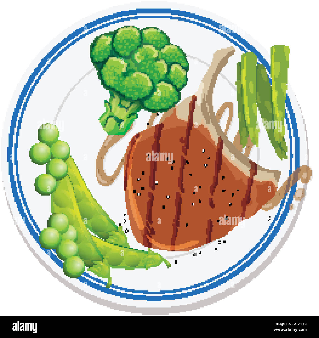 Food plate Stock Vector Images - Alamy