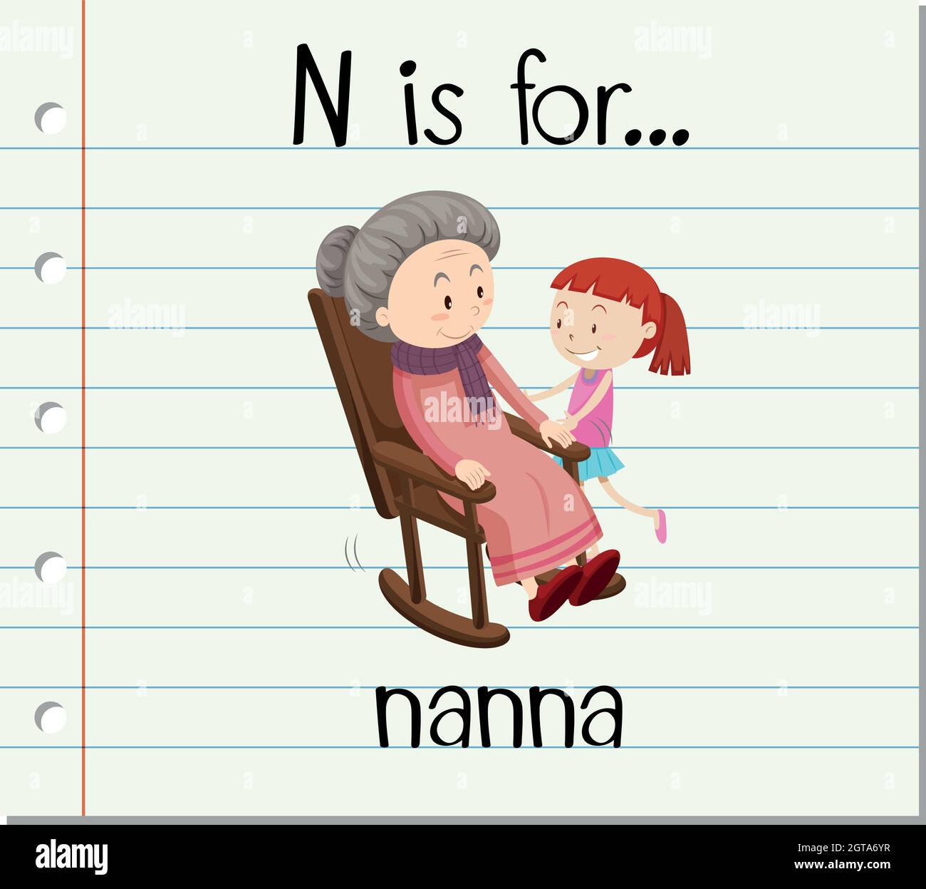 Flashcard letter N is for nanna Stock Vector Image & Art - Alamy