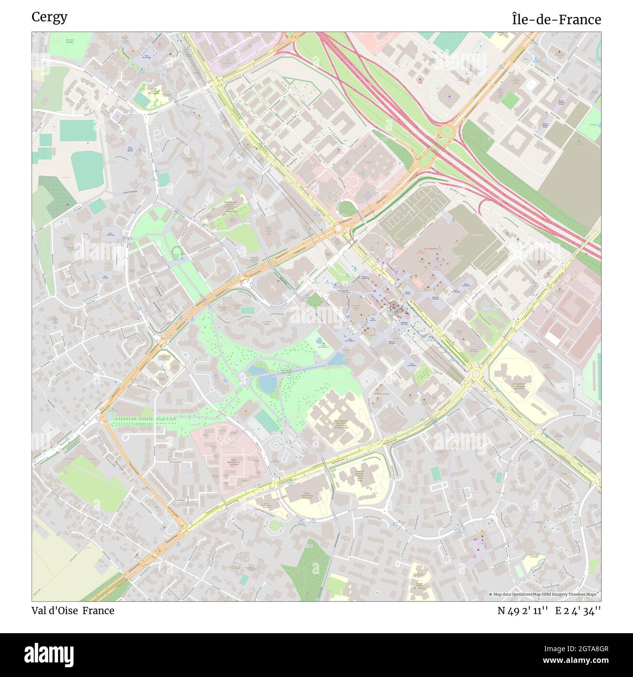 Cergy map Cut Out Stock Images & Pictures - Alamy