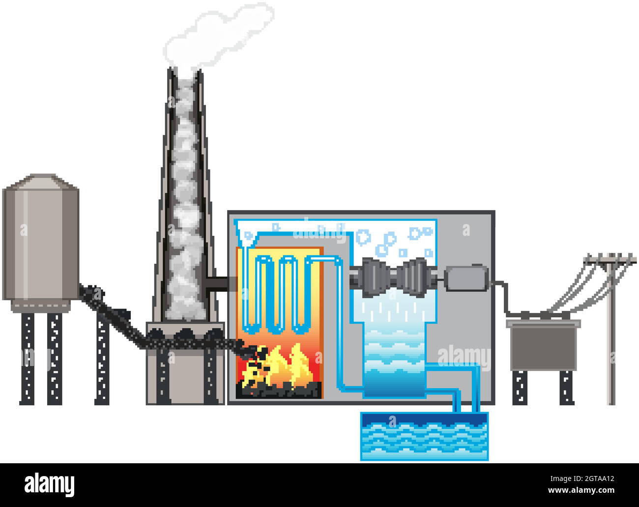 Diagram showing hydroelectric energy Stock Vector Image & Art - Alamy