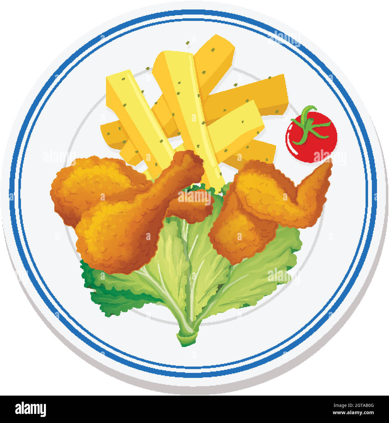 Aerial view of food on plate Stock Vector Image & Art - Alamy