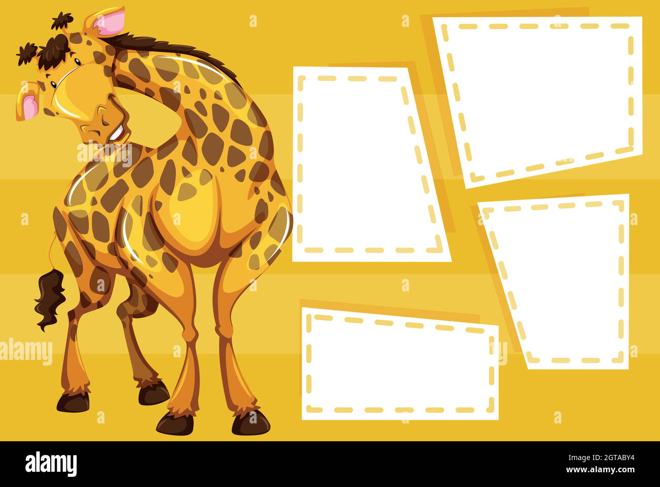 Giraffe on note template Stock Vector Image & Art - Alamy