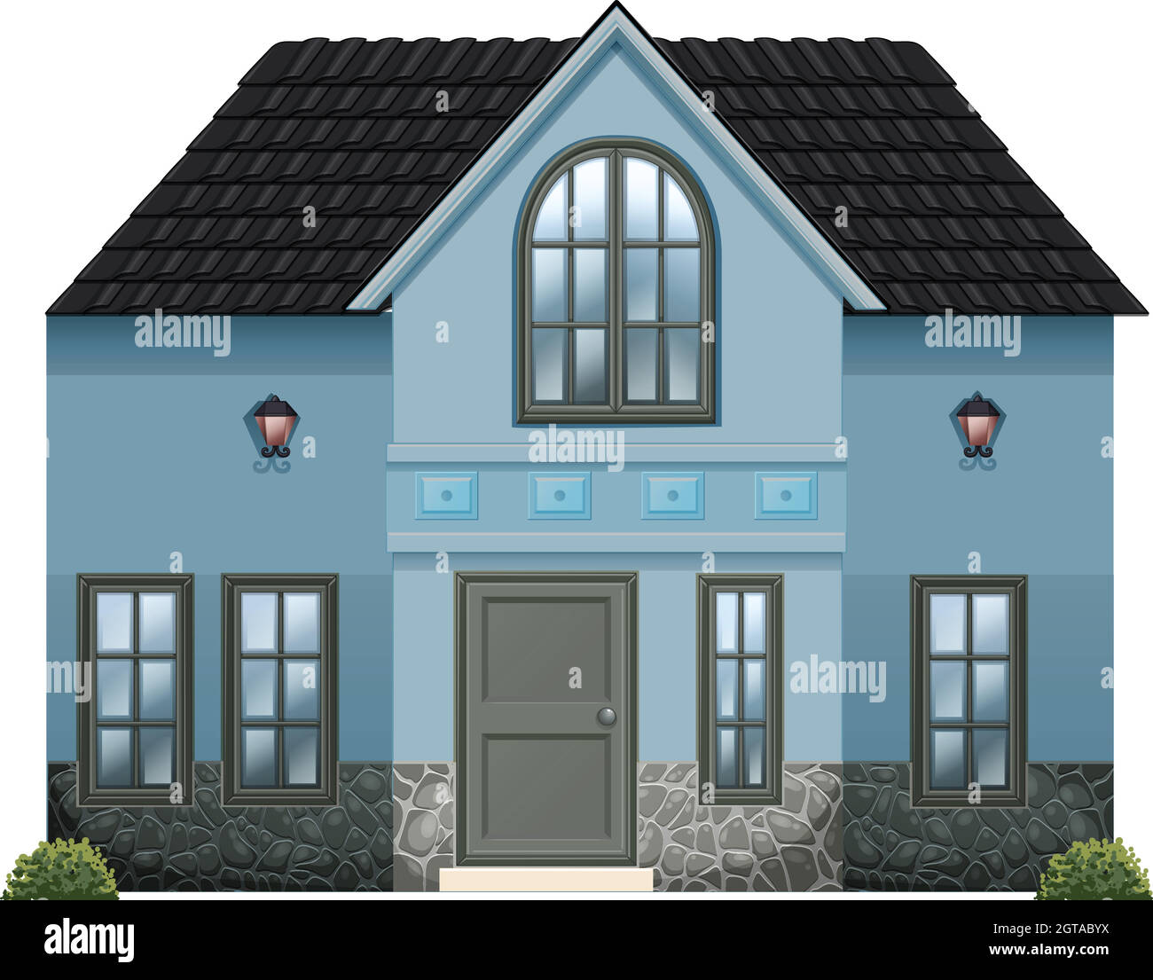 A blue single detached house Stock Vector Image & Art - Alamy