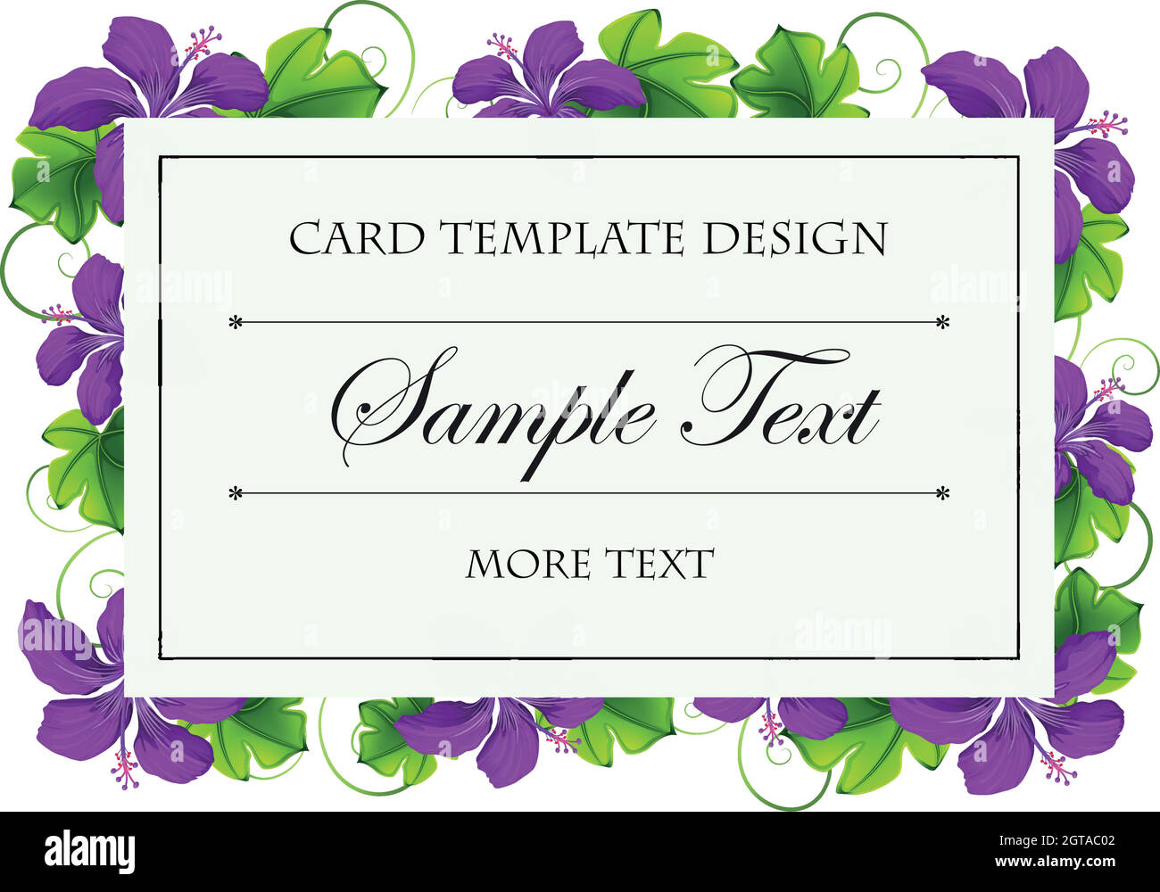 Card template with purple flowers Stock Vector Image & Art - Alamy