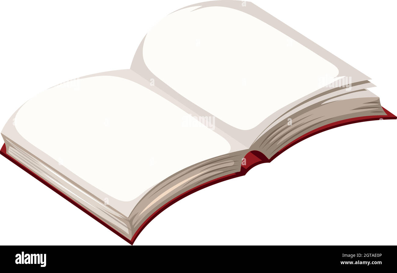 Blank open book white background Stock Vector Image & Art - Alamy