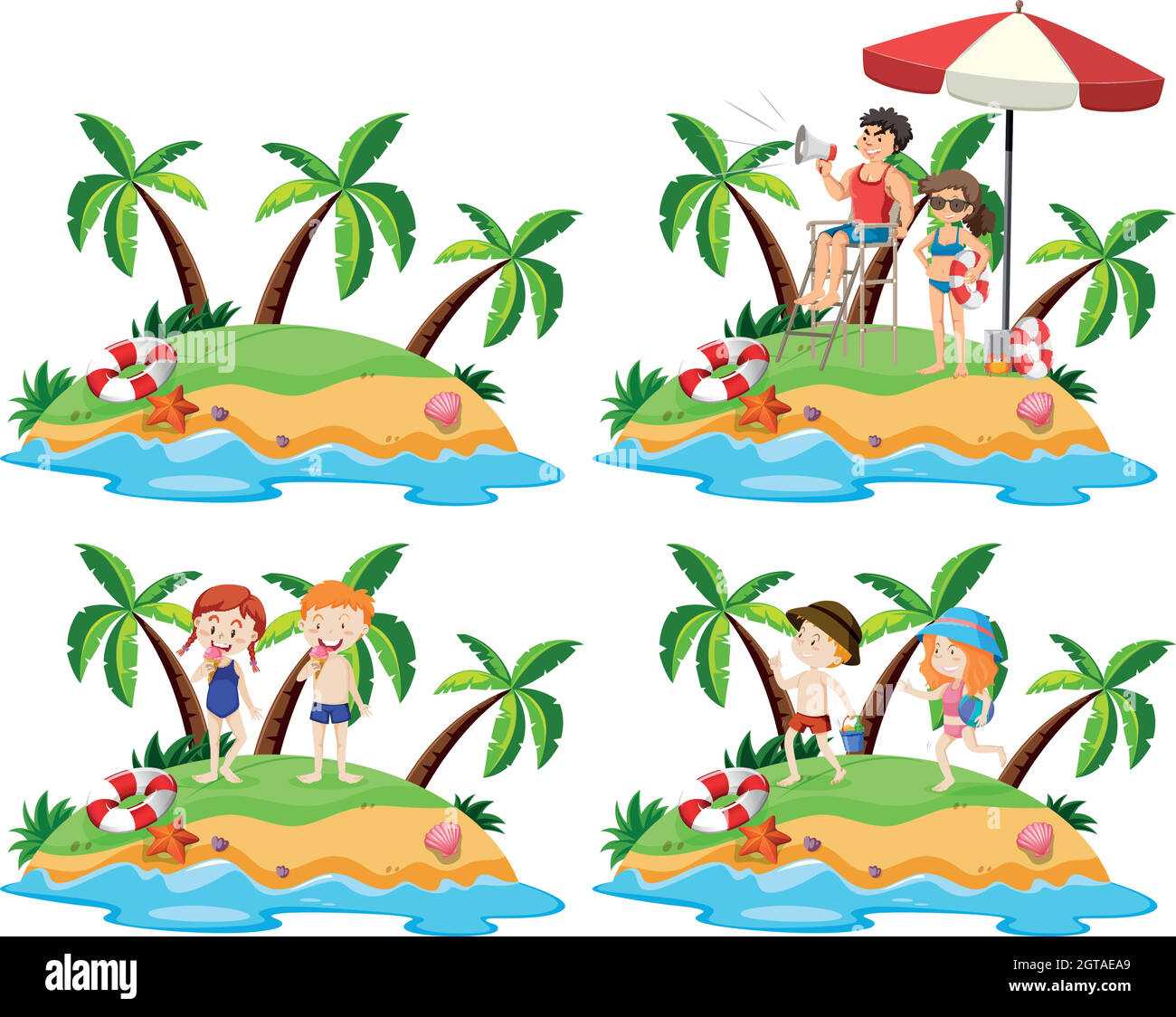 Island landscape flag Stock Vector Images - Alamy