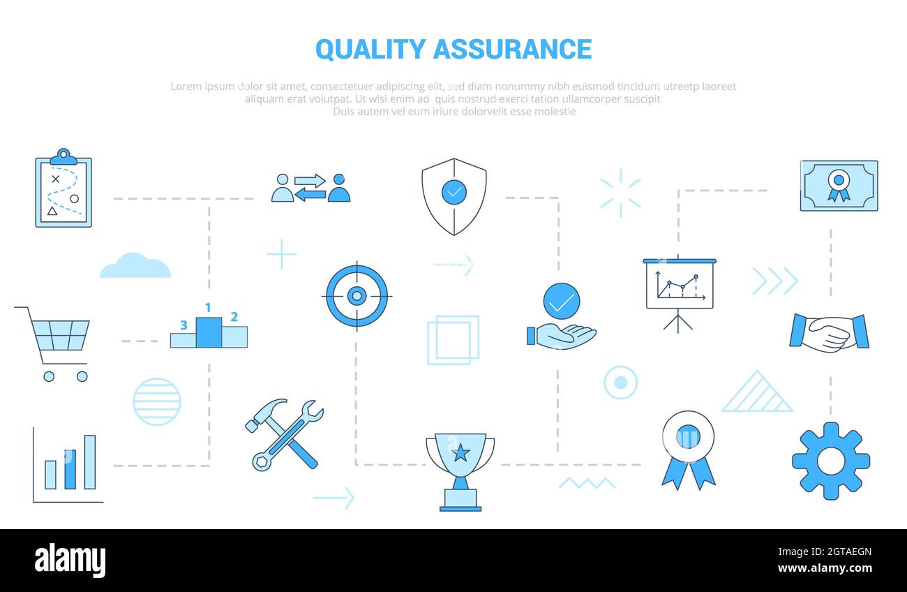 quality assurance concept with icon set template banner with modern ...