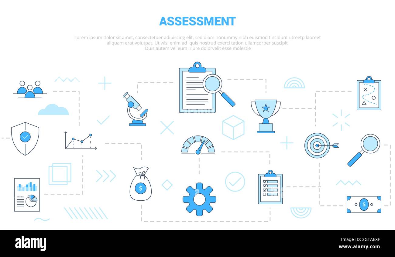 business assessment concept with icon set template banner with modern ...