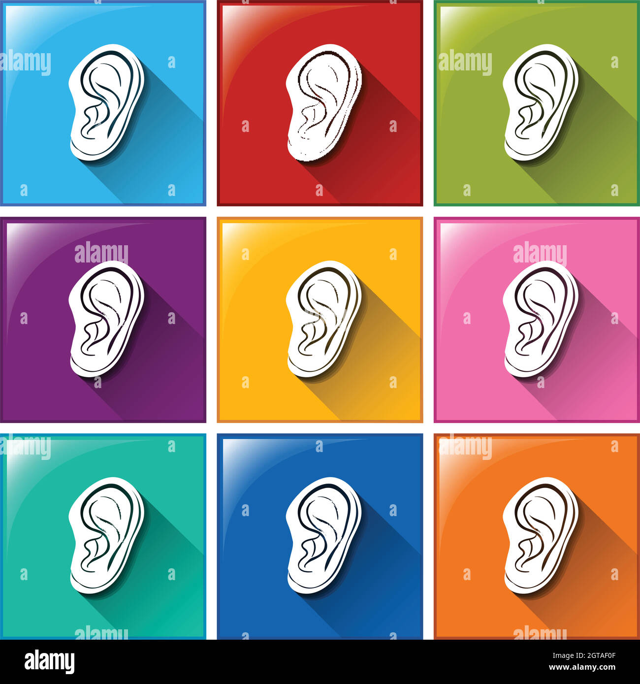 Sense of hearing icons Stock Vector Image & Art - Alamy