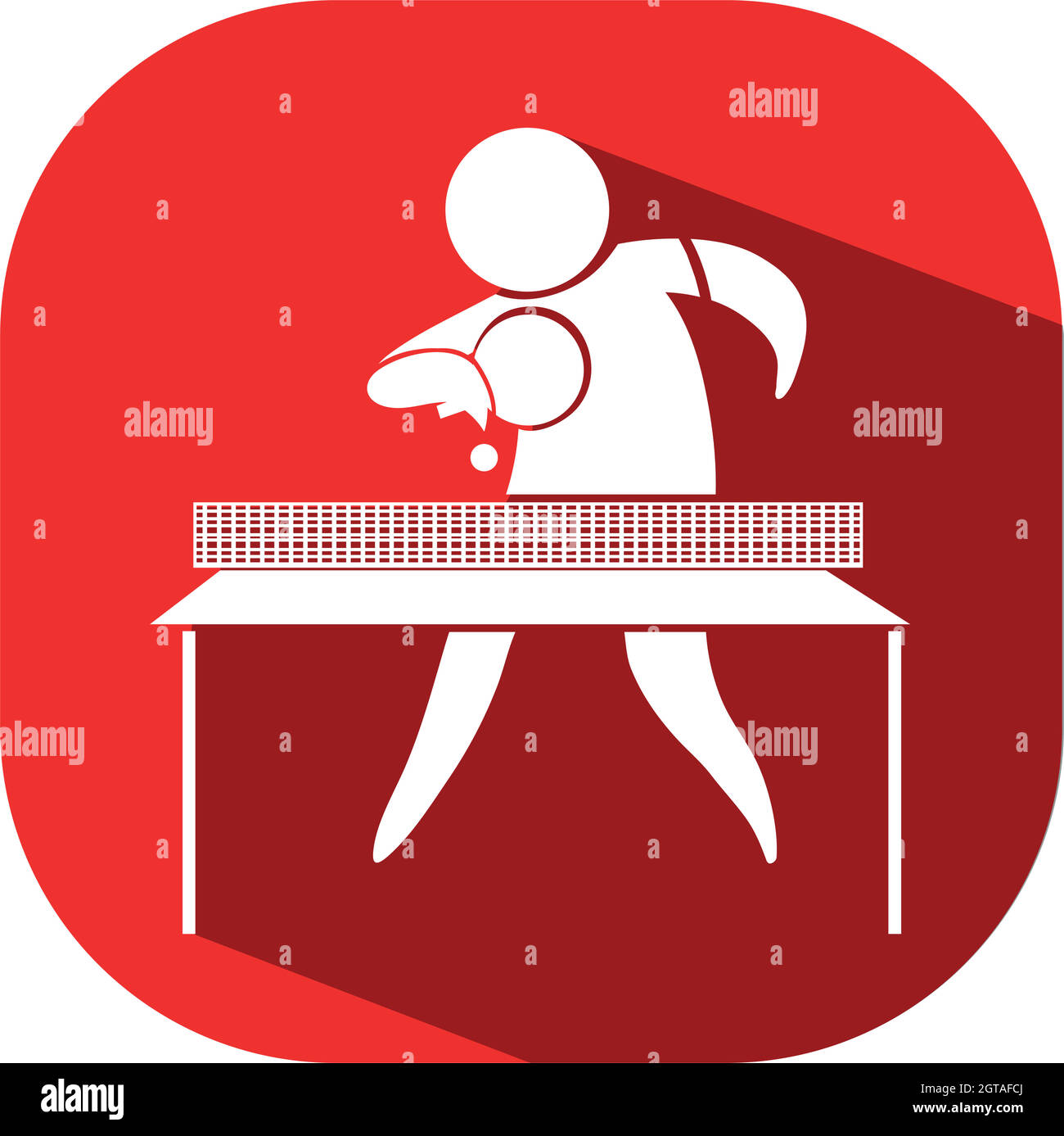 Table tennis icon on red background Stock Vector Image & Art - Alamy