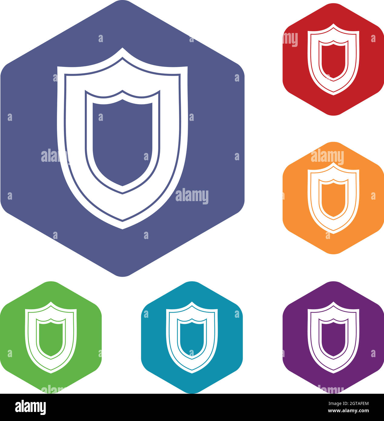 Shield Icons Set Stock Vector Image And Art Alamy