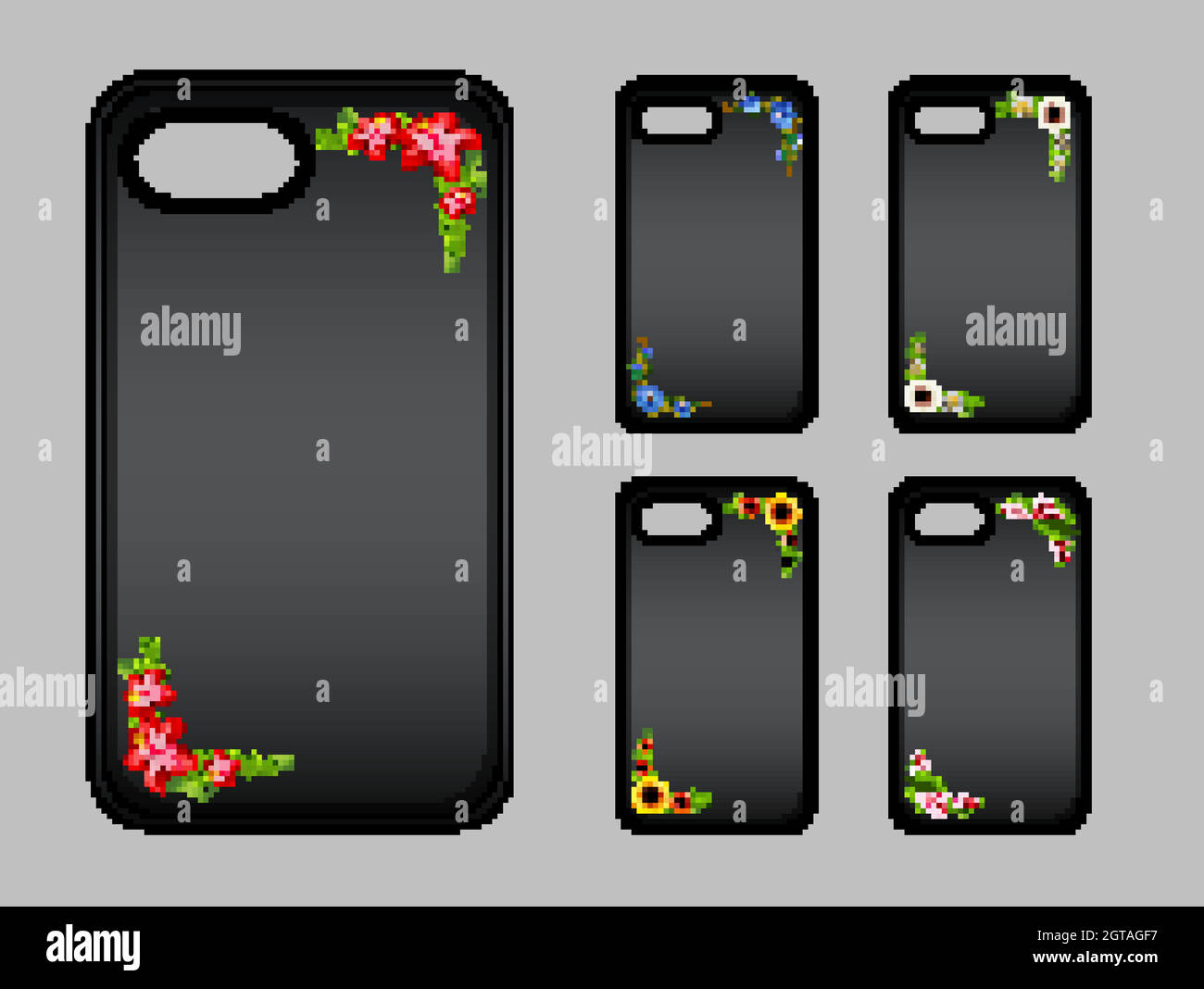 Graphic design on mobile phone case with colorful flower Stock Vector ...