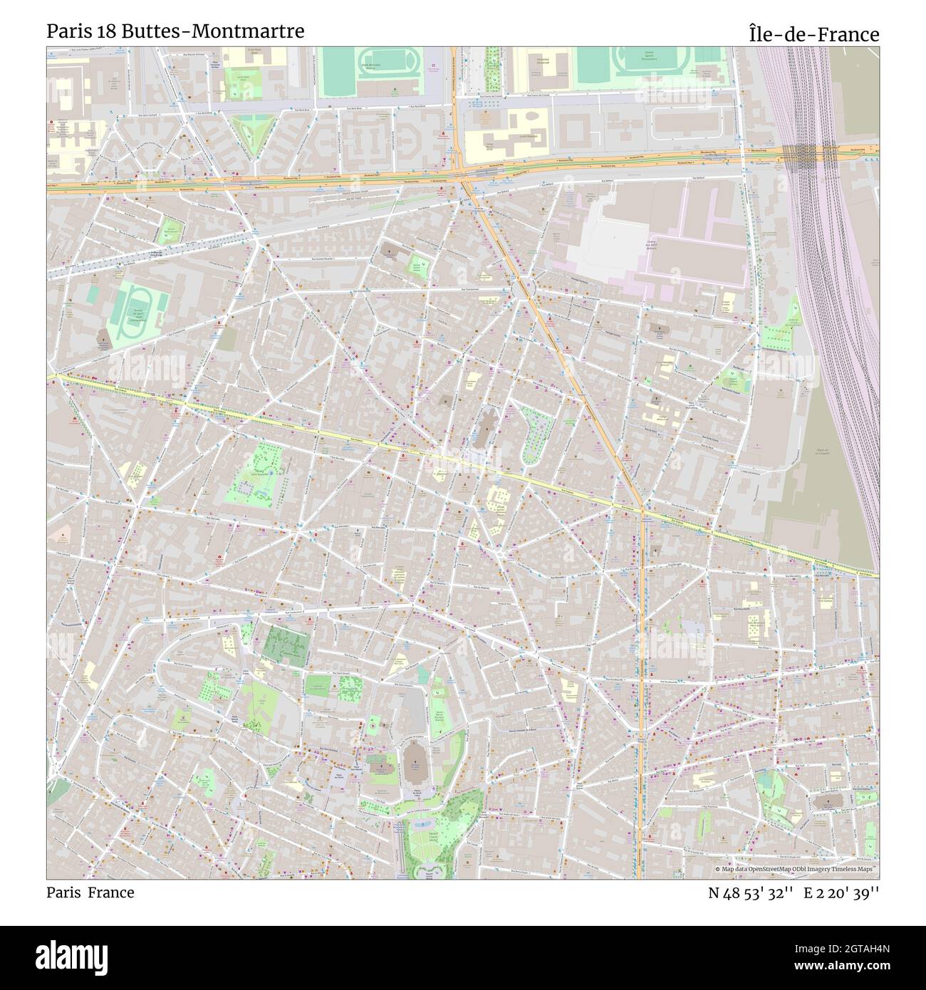 Montmartre paris map hi-res stock photography and images - Alamy