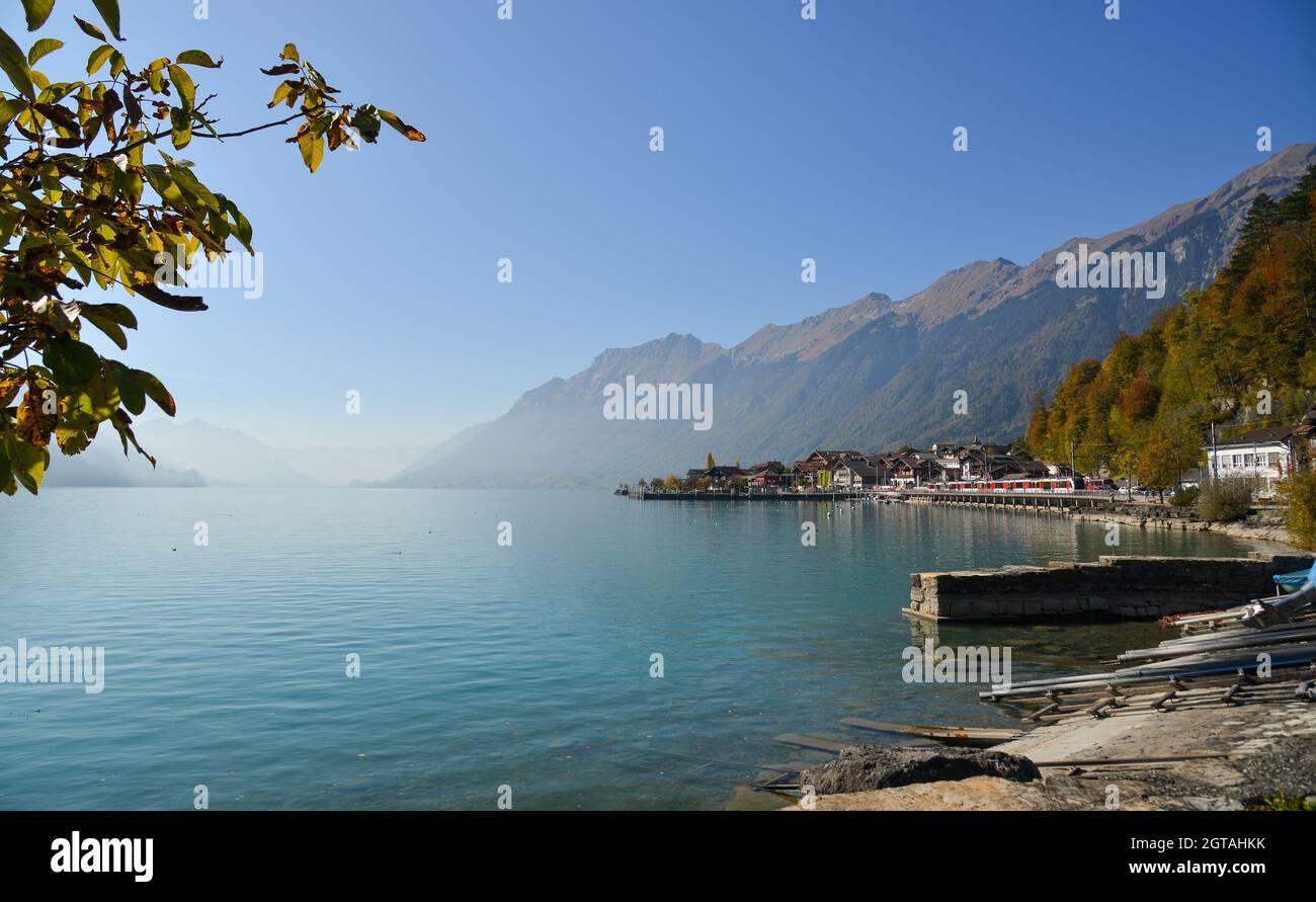 Beautiful landscape around Lake Brienz, Switzerland. The lake is ...