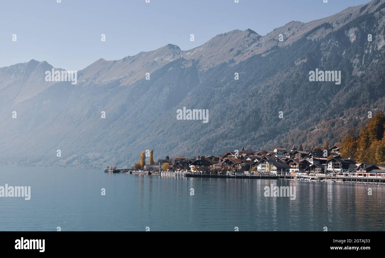 Beautiful landscape around Lake Brienz, Switzerland. The lake is ...