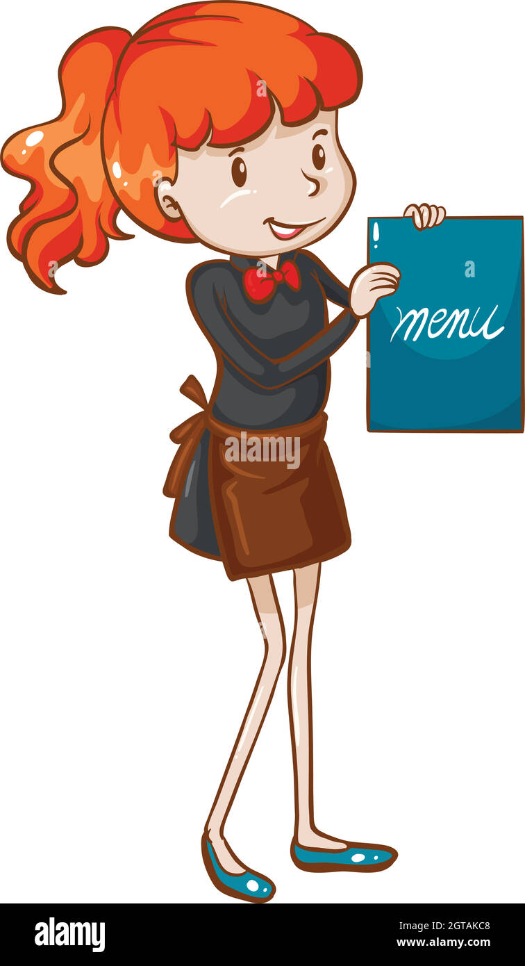 A simple sketch of a female waitress Stock Vector Image & Art - Alamy