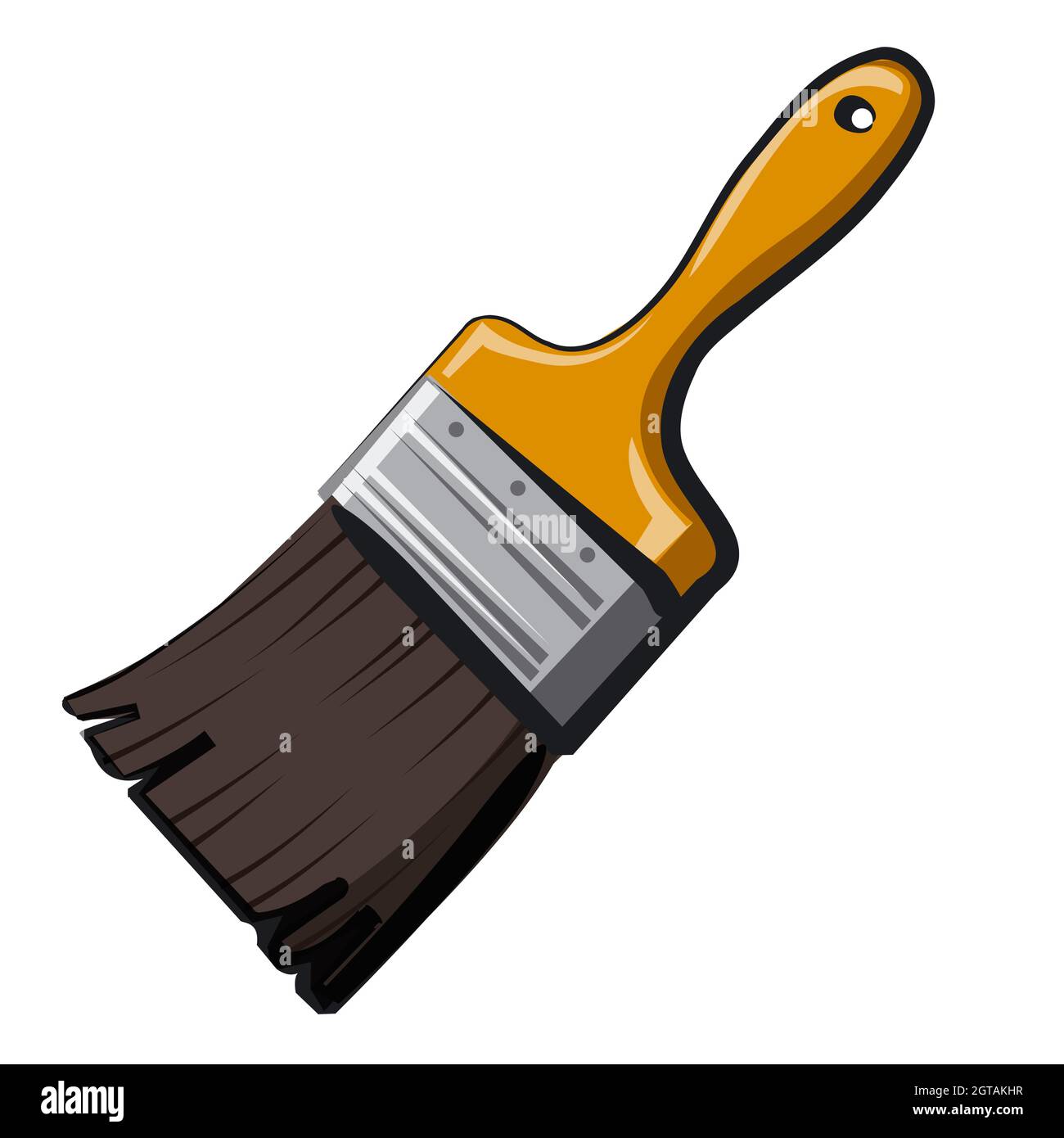 illustration of the wide paintbrush for the wall repaint on the white ...