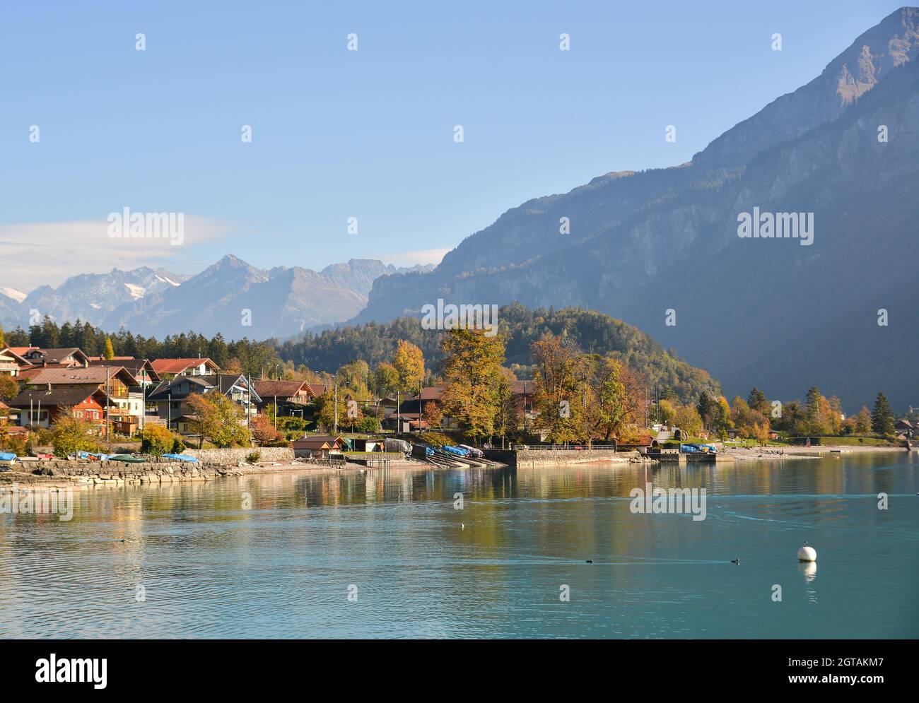 Beautiful landscape around Lake Brienz, Switzerland. The lake is ...