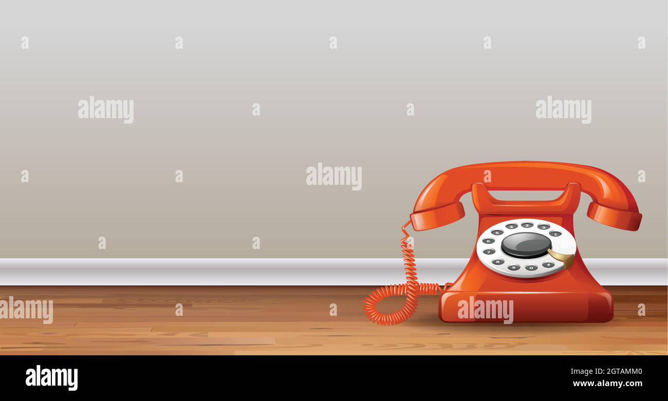 Red telephone on background Stock Vector Image & Art - Alamy