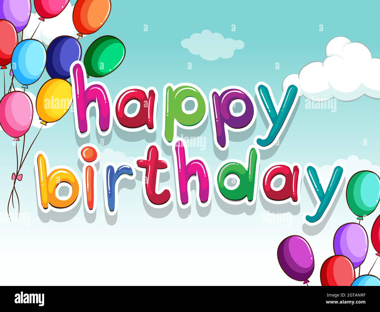 Birthday balloons outside Stock Vector Images - Alamy