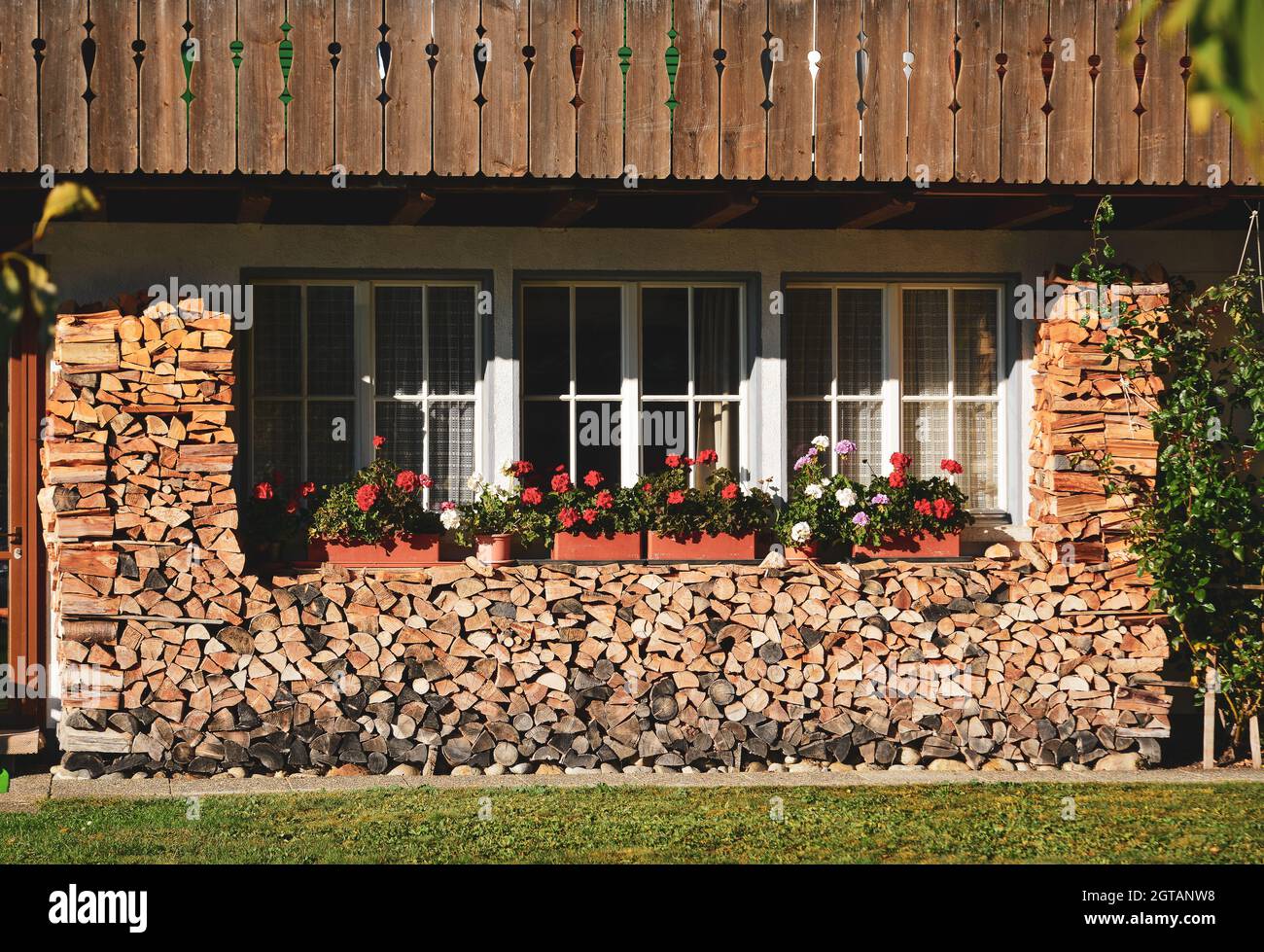 Beautiful countryside house in Brienz, Switzerland. The lake is ...