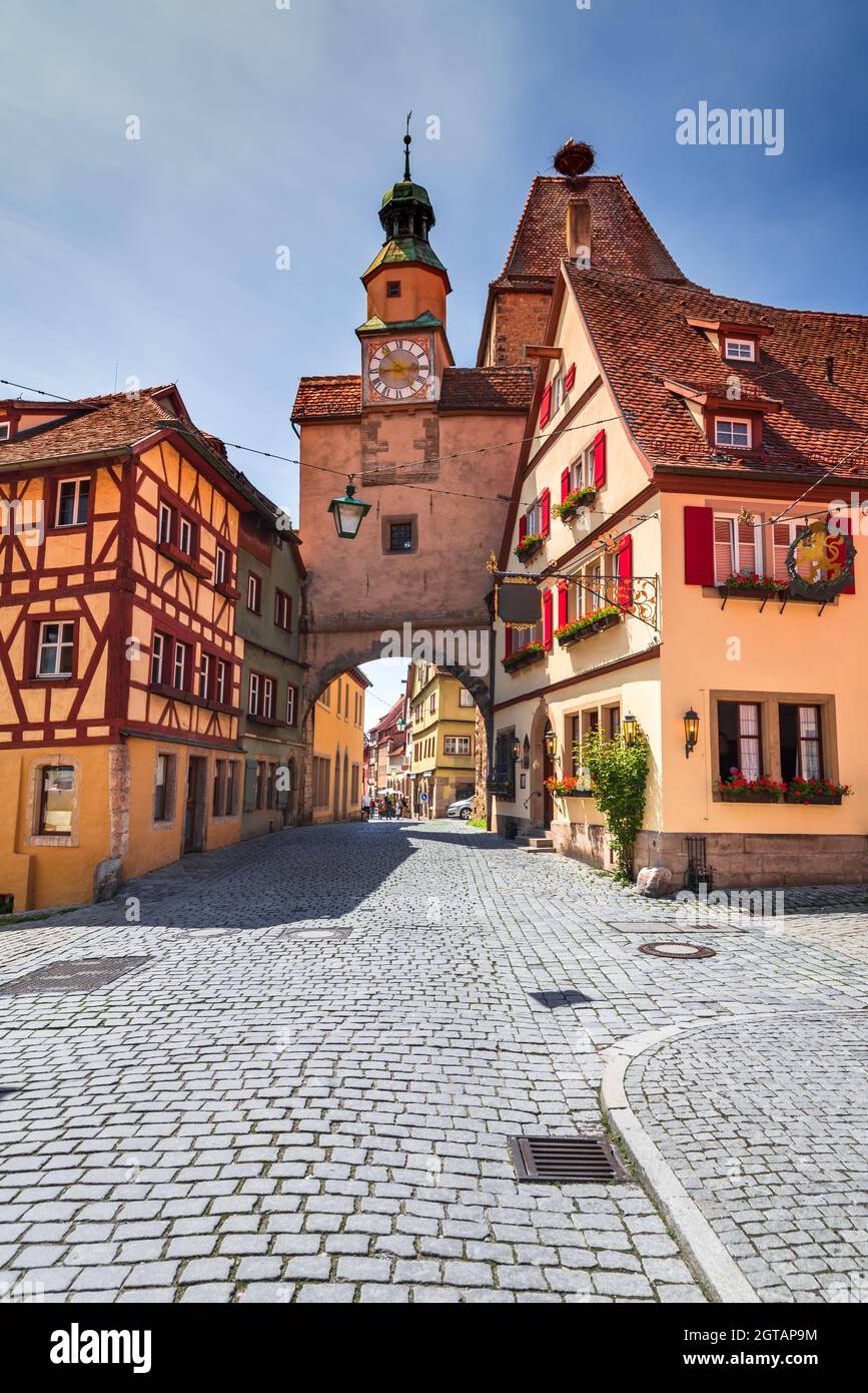 Rothenburg ob der Tauber, Germany. Markus Tower, romantic Rothenburg ...
