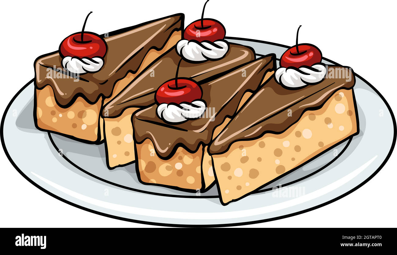 A plate with cakes Stock Vector Image & Art - Alamy