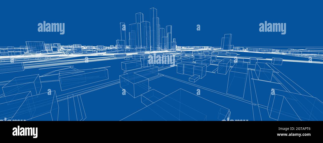 Vector 3d urban landscape. Buildings and roads Stock Vector Image & Art ...