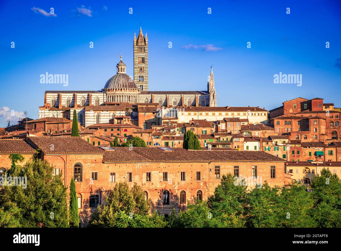 Siena, Italy. Summer scenery of Siena, a beautiful medieval town in ...
