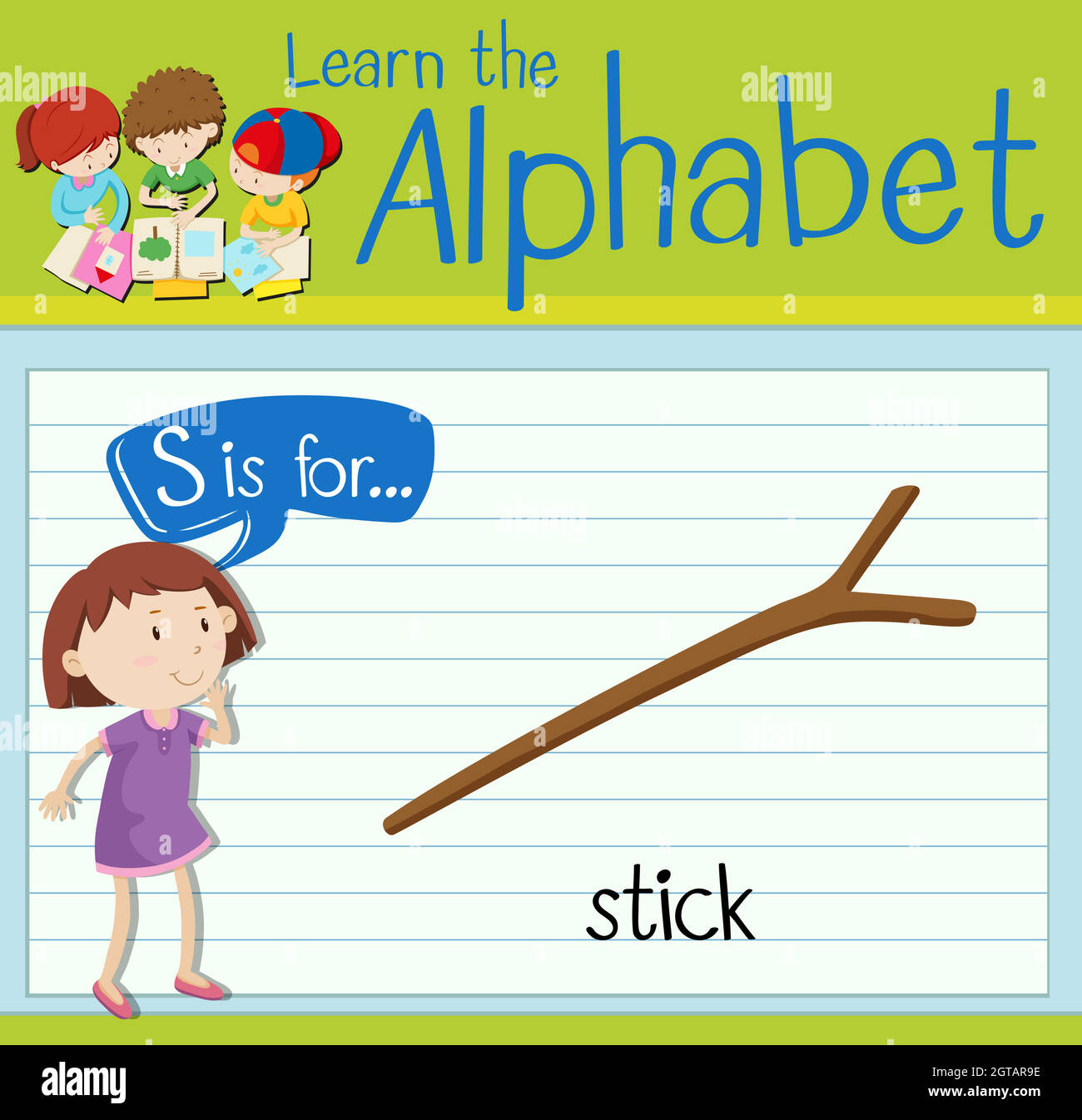 Flashcard letter S is for stick Stock Vector Image & Art - Alamy