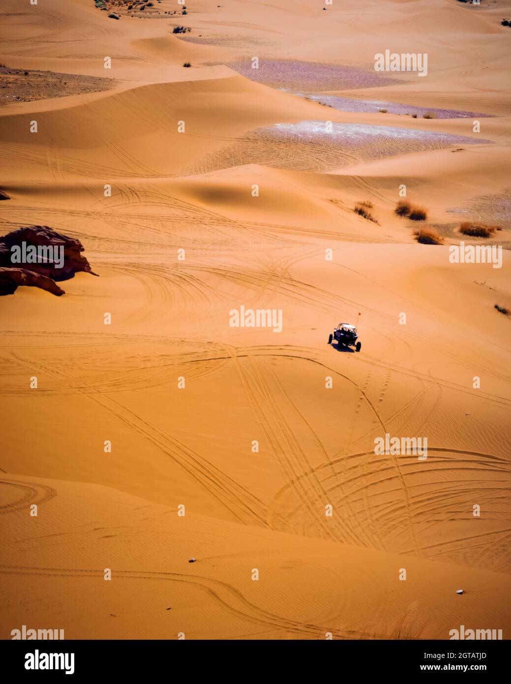 Aerial View Of Sand Dunes In Desert Stock Photo - Alamy