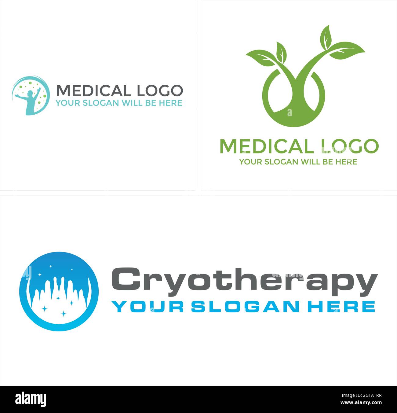 Medical cryotherapy tree leaf nature logo design Stock Vector Image ...