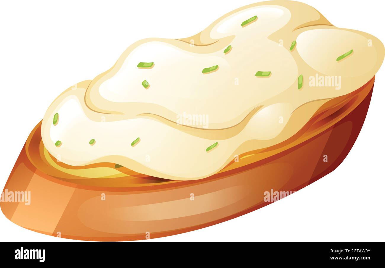 Toasted bread with cream on top Stock Vector Image & Art - Alamy