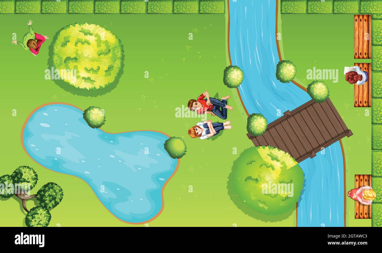 Picnic park aerial Stock Vector Images - Alamy