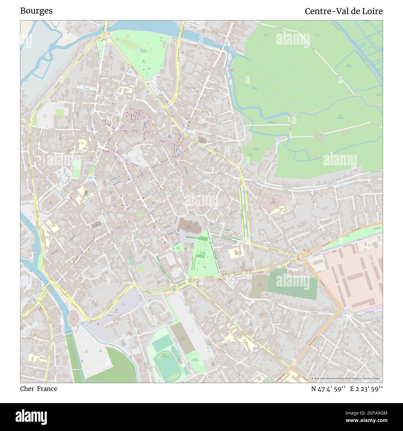 Bourges map Cut Out Stock Images & Pictures - Alamy