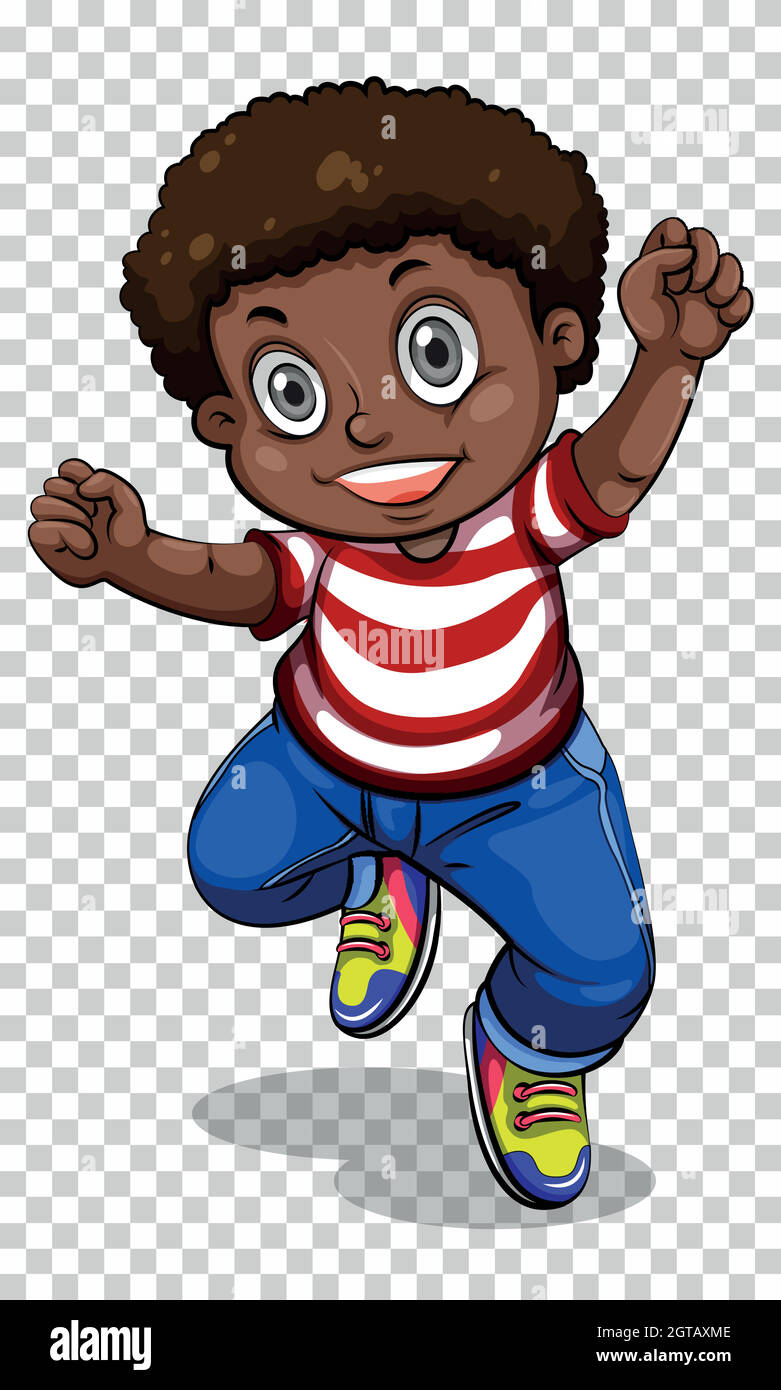 African American boy on transparent background Stock Vector Image & Art ...