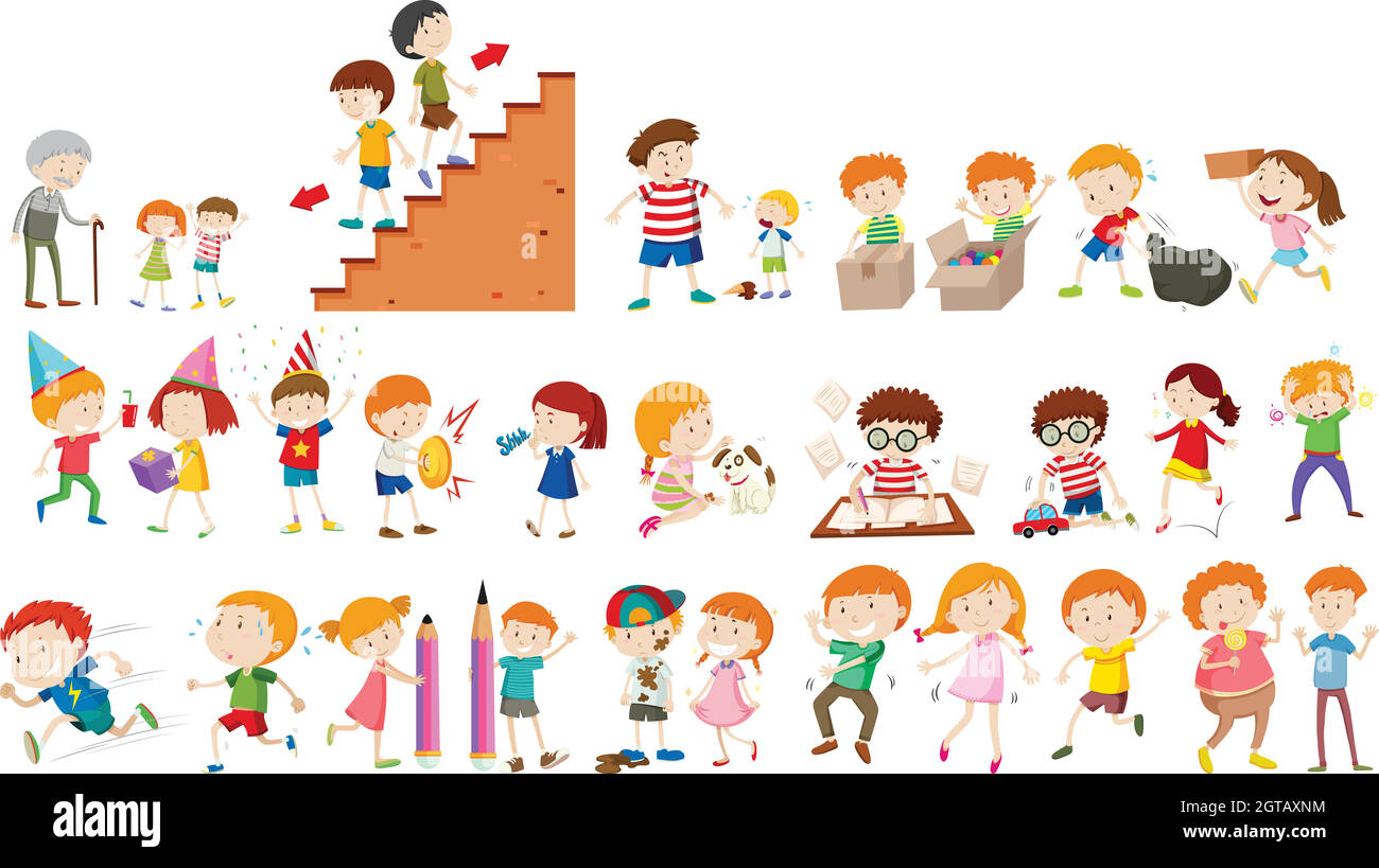 Children doing different activities Stock Vector Image & Art - Alamy