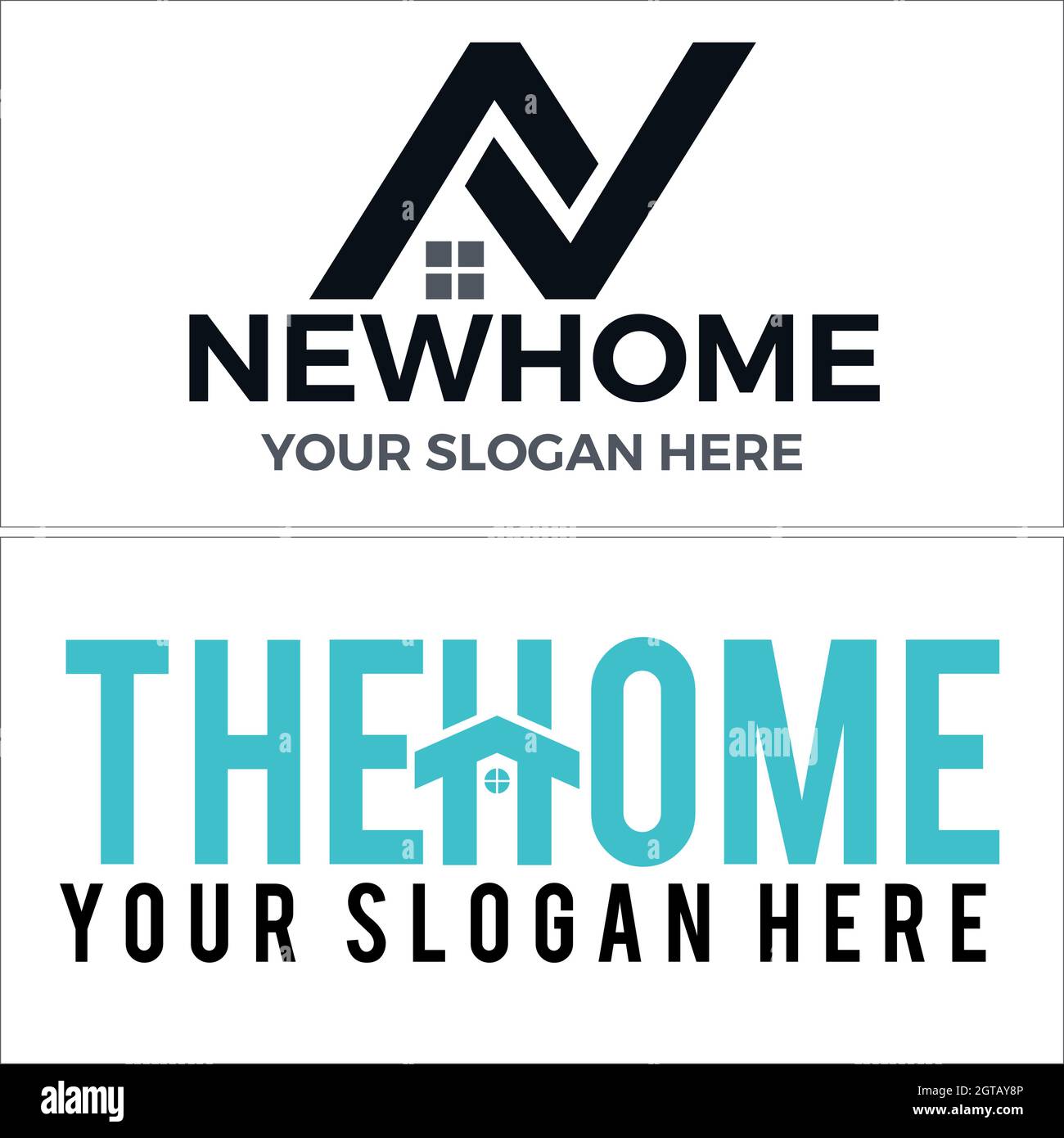 Construction home initial combination mark logo design Stock Vector ...